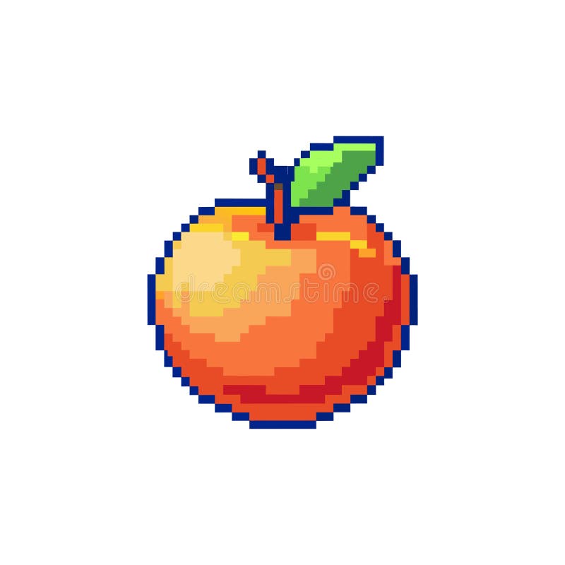 Pixel Art Peach Vector Image: Delicate and Sweet, this Peach ...
