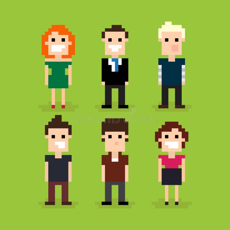 Pixel Art People ilustración del vector. Ilustración de muchacha - 51194191