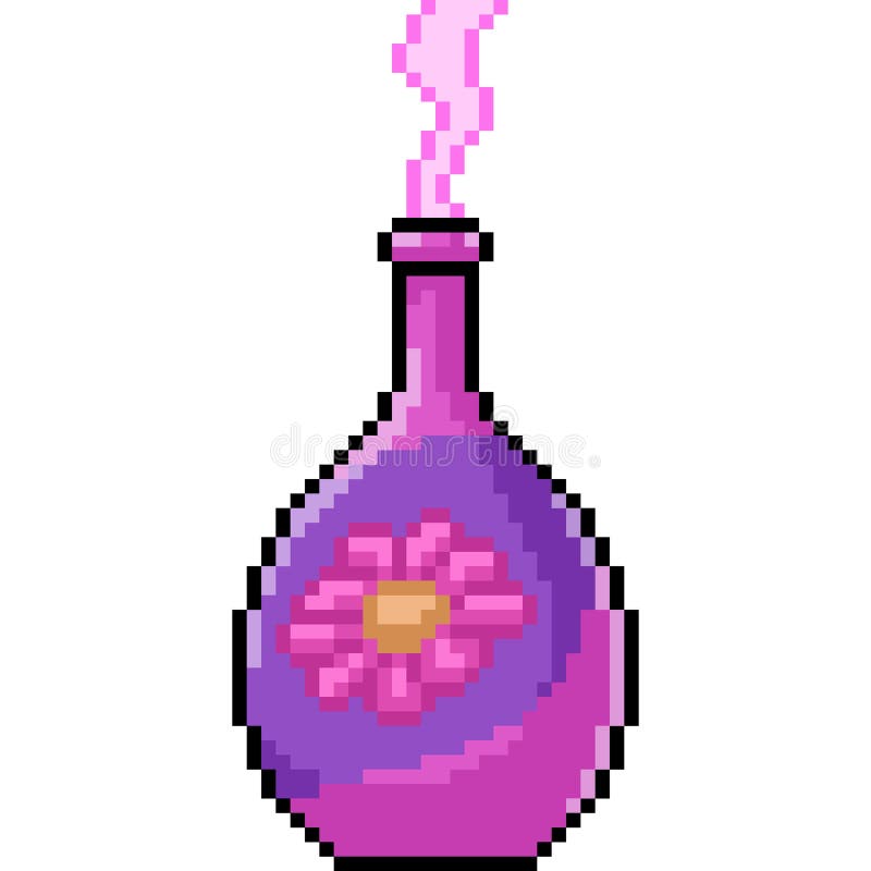 Pixel Art of Perfume Bottle Aroma Stock Vector - Illustration of pink ...