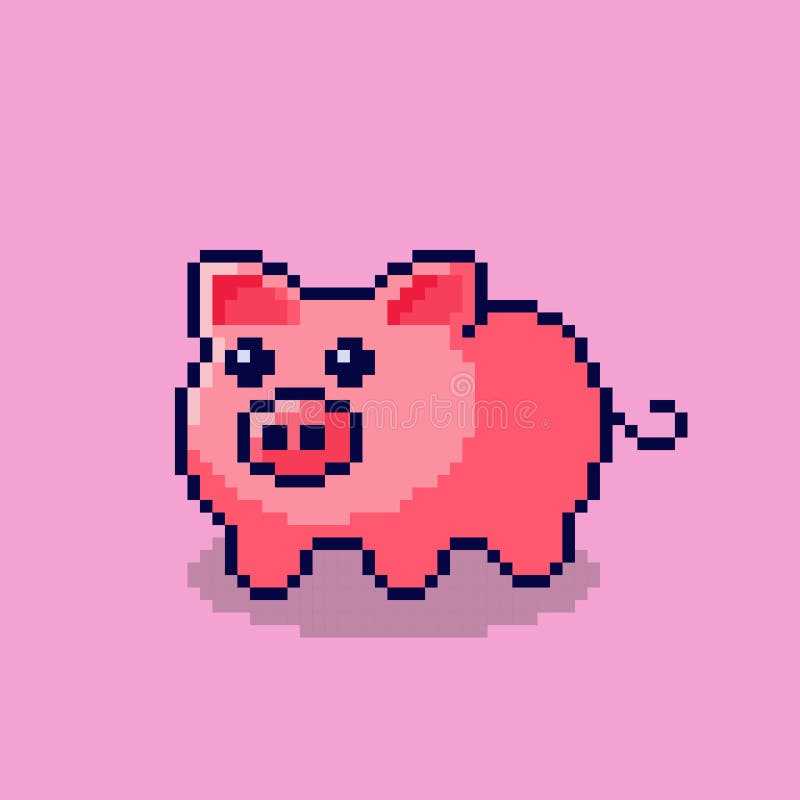 Pixel Art Pig Game Asset Design Stock Vector - Illustration of pixel ...