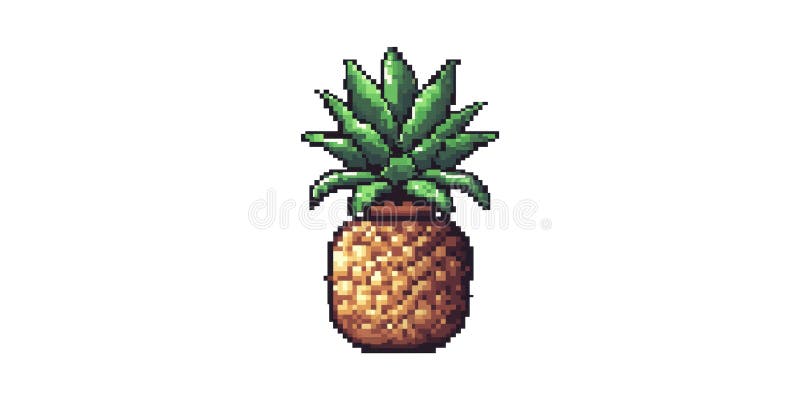 Pixel Art Pineapple Illustration. Retro Gaming Style Fruit Design ...