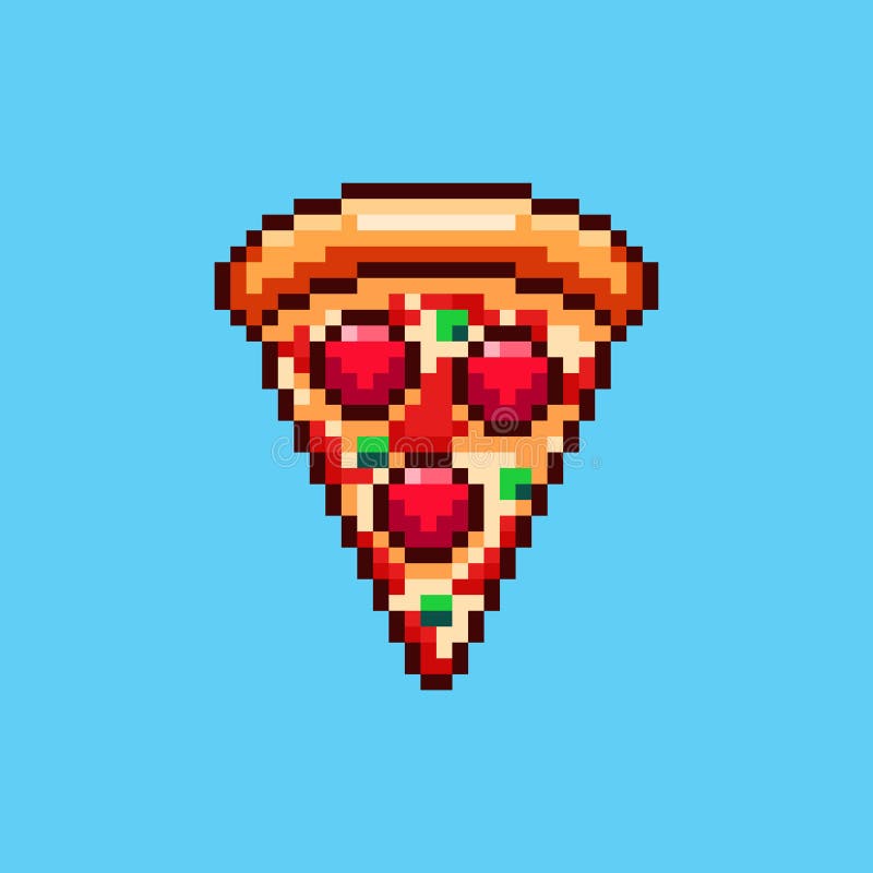Pixel Art Pizza Game Asset Design Stock Vector - Illustration of ...
