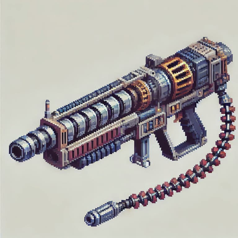 Pixel Art Plasma Rifle stock illustration. Illustration of plasma ...