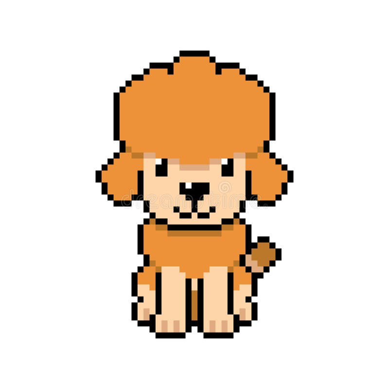 Pixel Art Poodle Dog Vector in Retro Style Stock Vector - Illustration ...