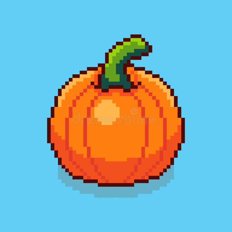 Pixel Art Pumpkin Game Asset Design Stock Vector - Illustration of ...