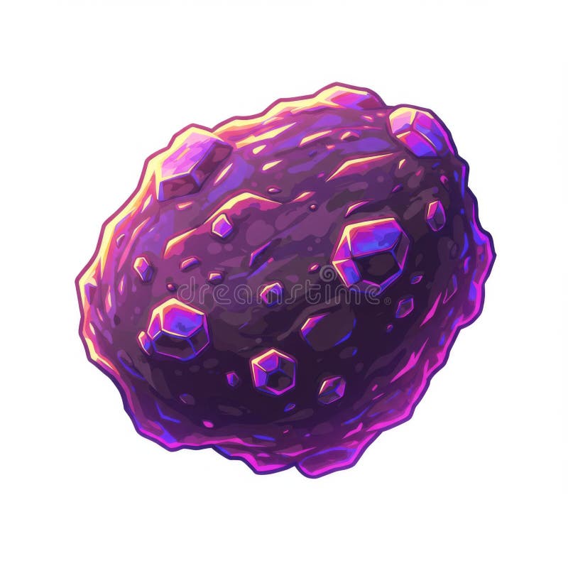 Pixel Art Purple Asteroid in Space Stock Illustration - Illustration of ...