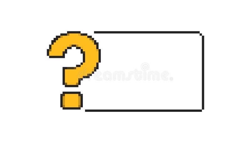 Pixel Art Question Mark Icon in Outlined Box with Retro 8 Bit Design ...