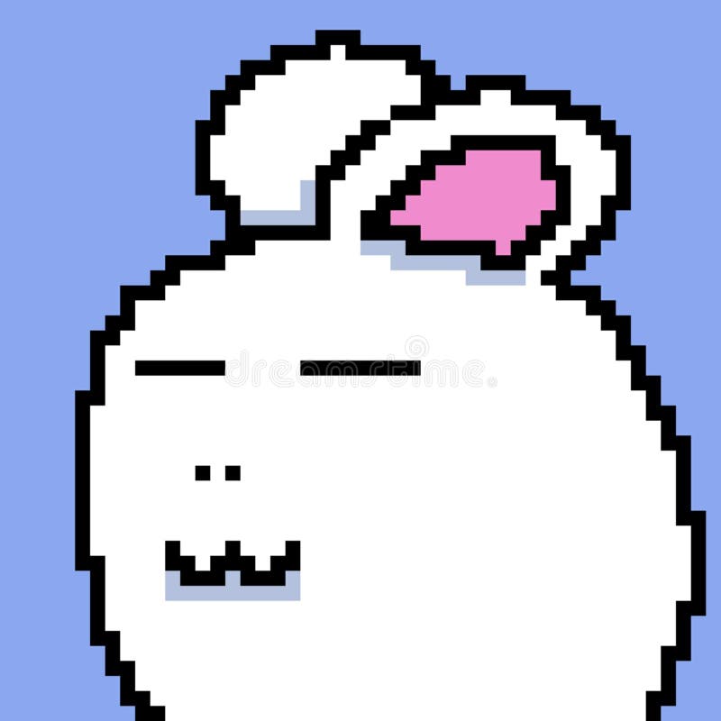 Pixel Art of Rabbit Cartoon Stock Illustration - Illustration of ...
