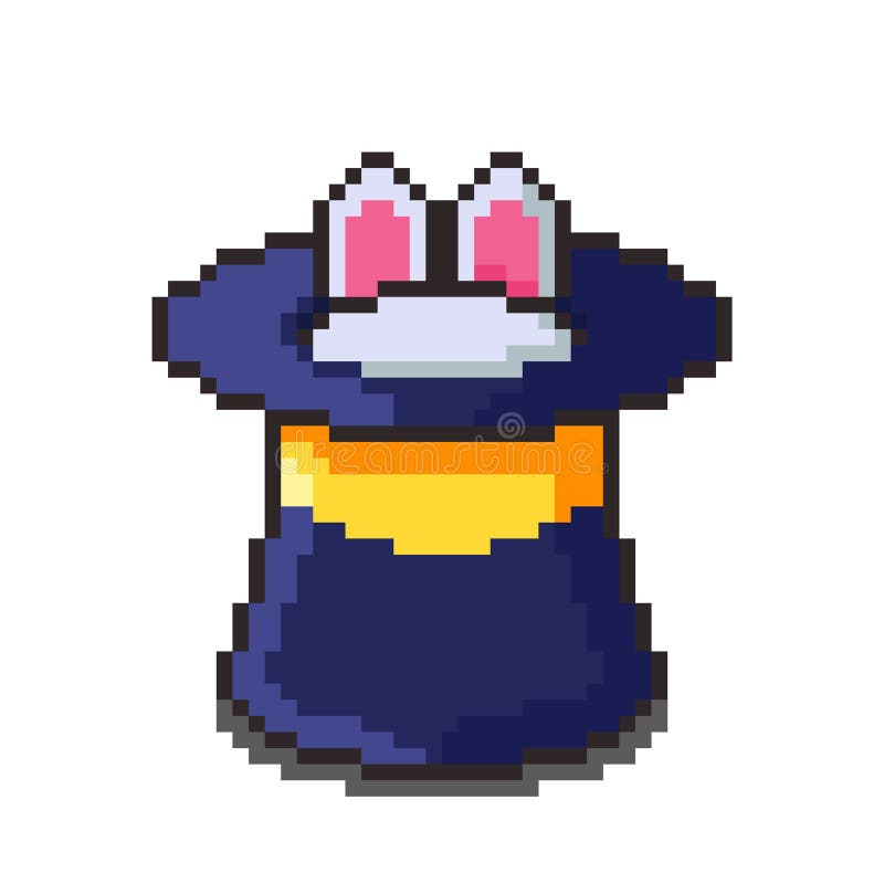 Pixel Art Rabbit in Hat Game Asset Design Stock Illustration ...