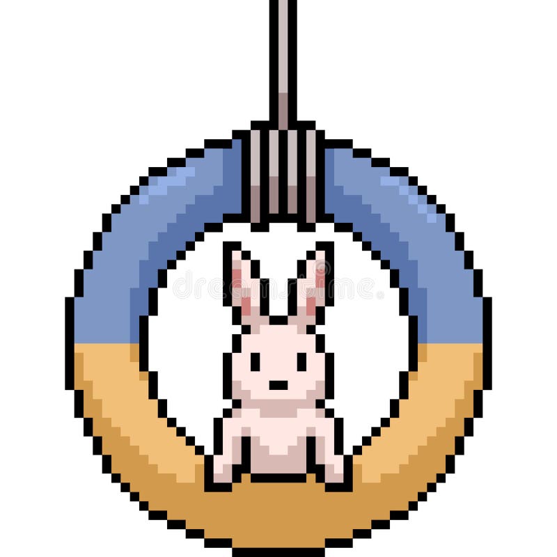 Pixel Art of Rabbit Play Ring Stock Vector - Illustration of play ...