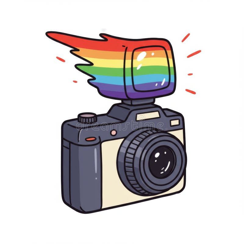 Pixel Art Rainbow Fire Camera Illustration Stock Illustration ...