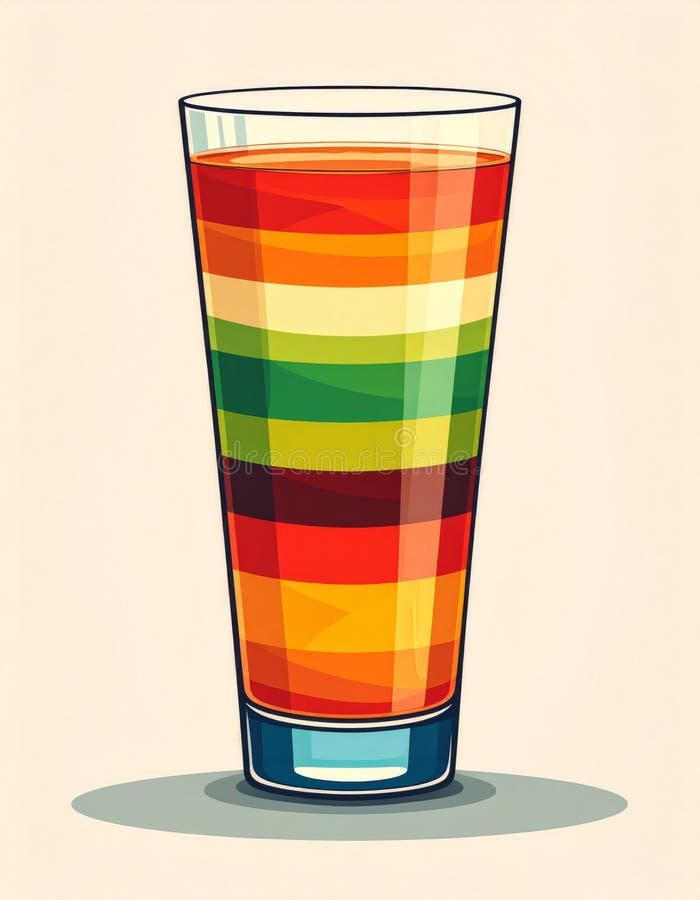 Pixel Art Rainbow Layered Drink in Tall Glass Stock Illustration ...