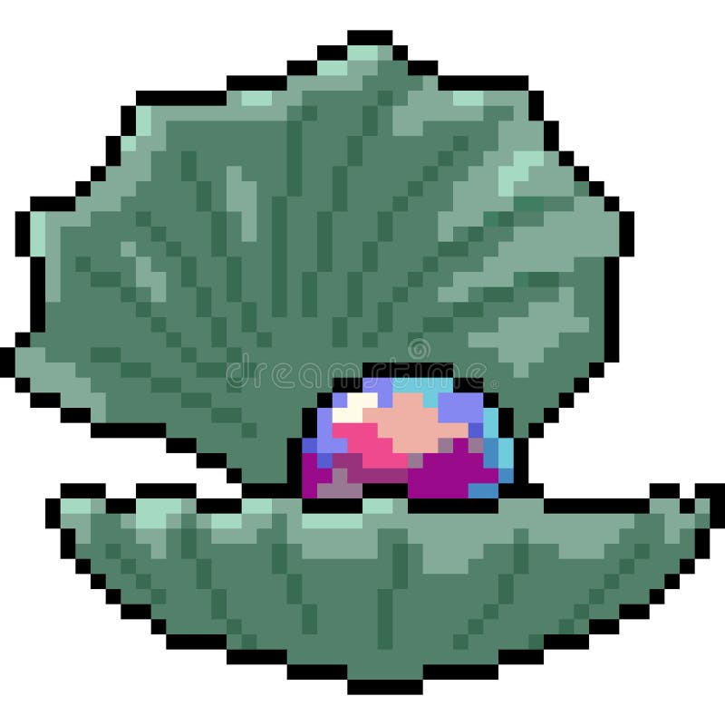 Pixel Art Rainbow Pearl Shell Stock Vector - Illustration of shell ...