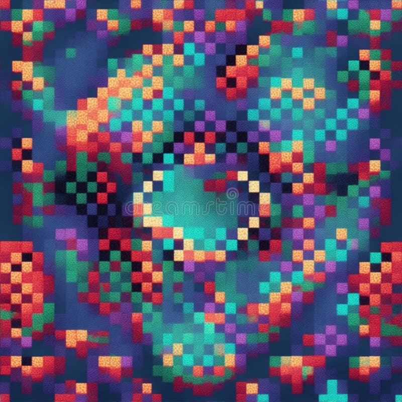 Pixel Art, Random Pattern Illustration Ai Generated Stock Illustration ...