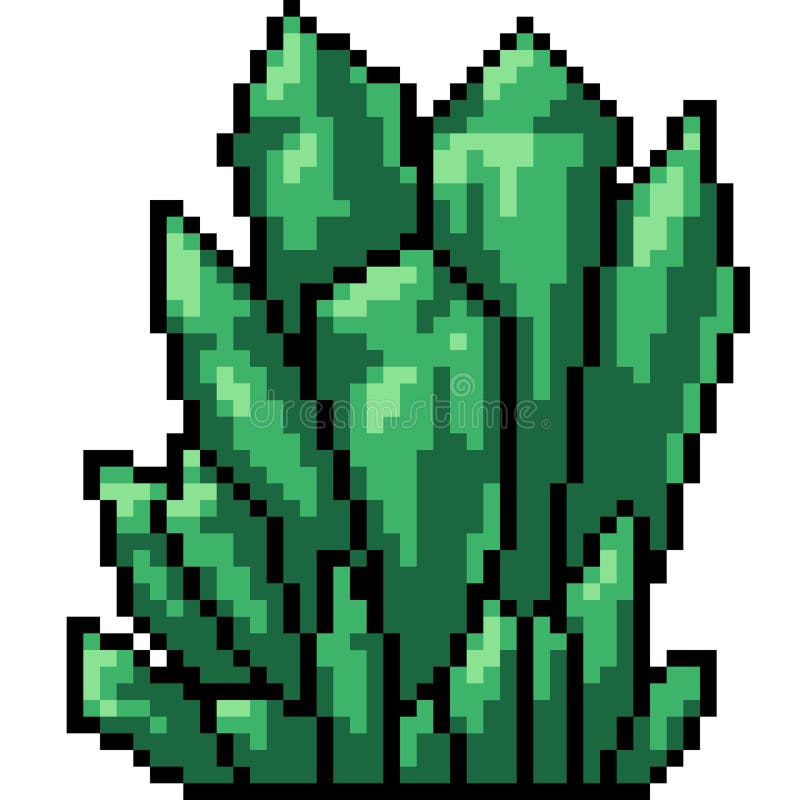 Pixel Art Raw Gemstone Jewelry Stock Vector - Illustration of emerald ...