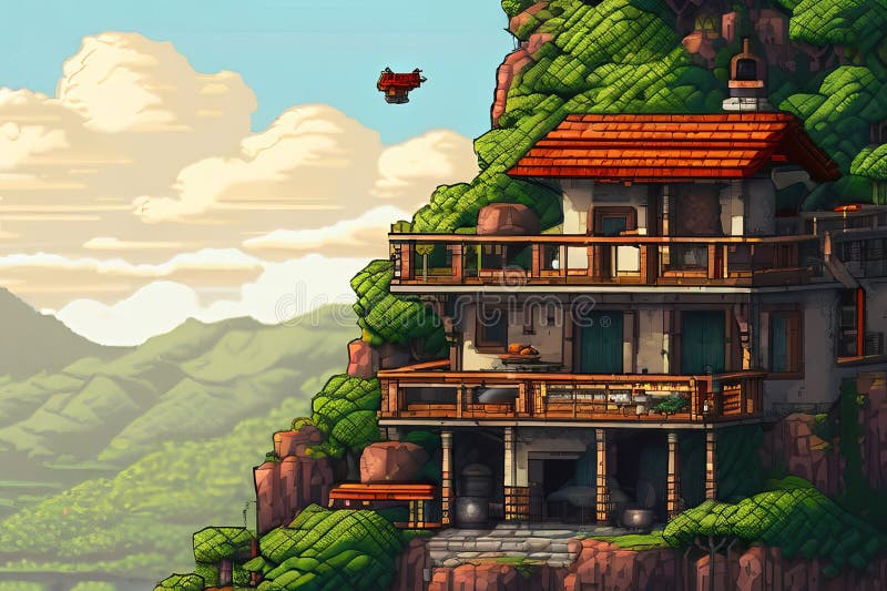 Pixel Art with Realistic Material Rendering Stock Illustration ...