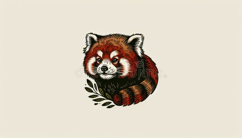 Pixel Art Red Panda Portrait with Leaves Stock Illustration ...