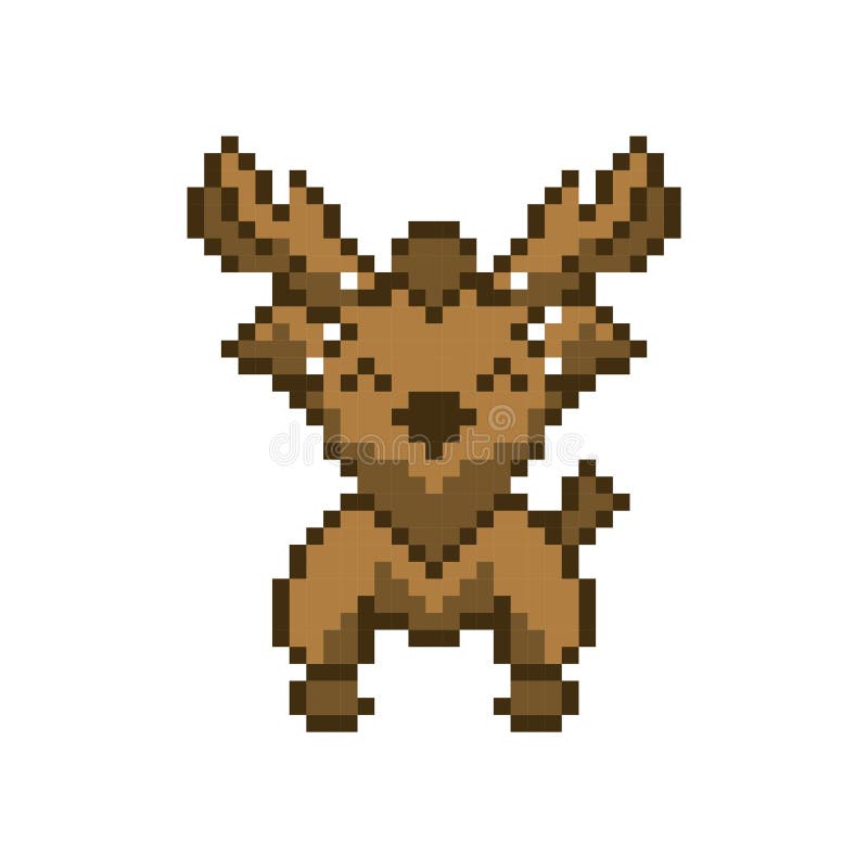 Pixel Art Reindeer. Vector Illustration Decorative Design Stock Vector ...