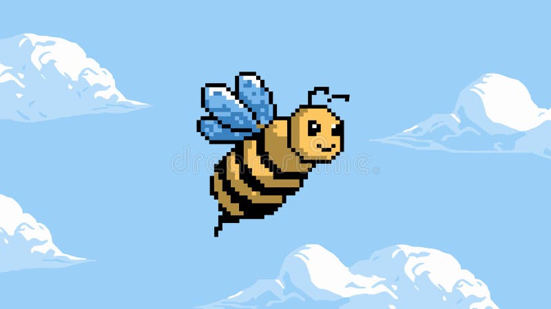 A Pixel Art Rendition of a Bee, Designed As a Sprite for a Retro Video ...