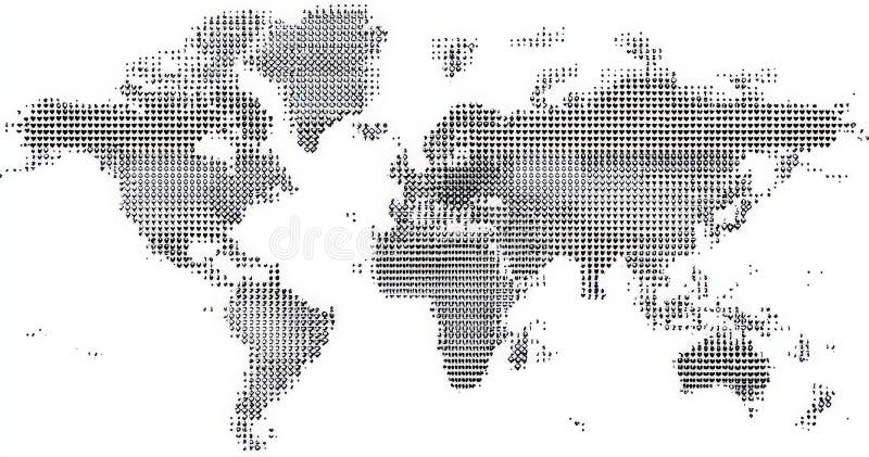 A Pixel Art Representation of the World Map in Creative Design Stock ...
