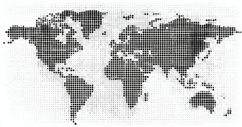 A Pixel Art Representation of the World Map in Creative Design Stock ...