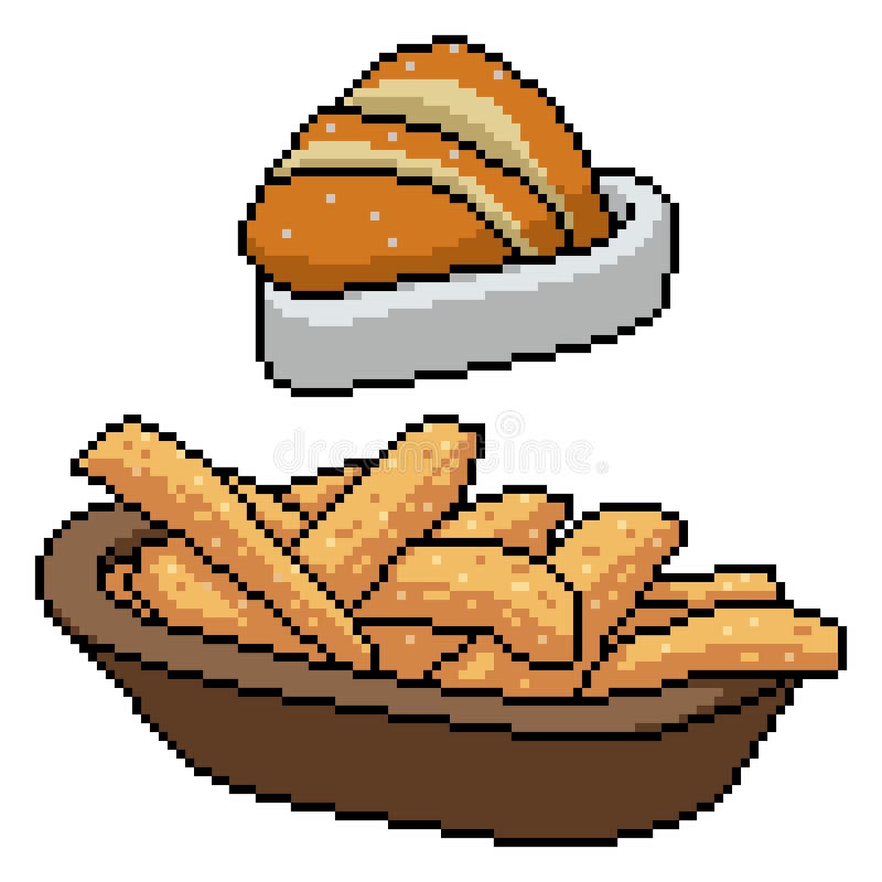 Pixel Art Restaurant Bakery Snack Stock Vector - Illustration of icon ...