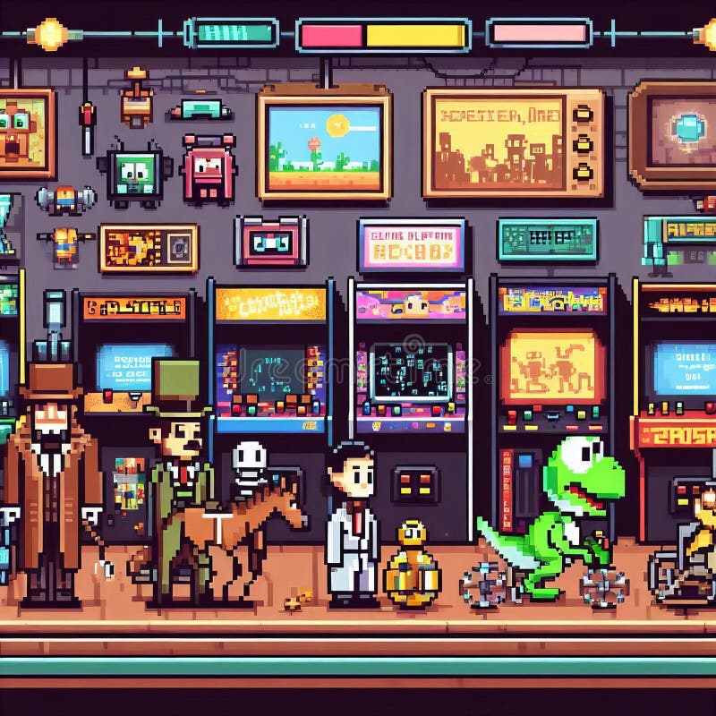Pixel Art Retro Arcade Inspired by Classic Arcade Games with Pix Stock ... Pixel Art Retro Arcade Inspired by Classic Arcade Games with Pix Stock ...