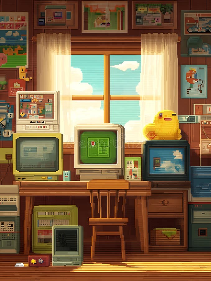 A Computer Room with Several Monitors and Chairs in it. Generative AI ...