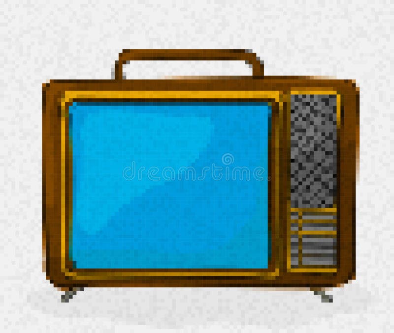 Pixel art retro tv 2 stock vector. Illustration of isolated - 239903315