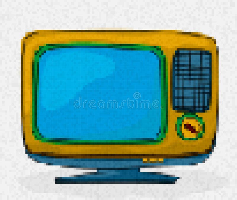 Pixel art retro tv 4 stock vector. Illustration of mosaic - 239903321