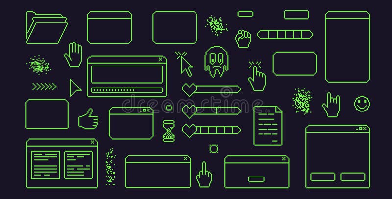 Pixel Art Retro Windows Interface Stock Illustrations – 100 Pixel Art ...