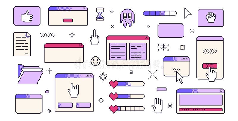 Pixel Art Retro Windows Interface Stock Illustrations – 100 Pixel Art Retro Windows Interface ...