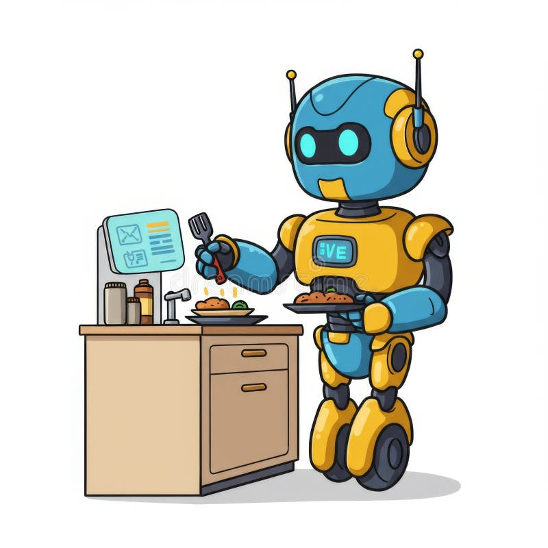 Pixel Art Robot Eating at a Counter Stock Illustration - Illustration ...