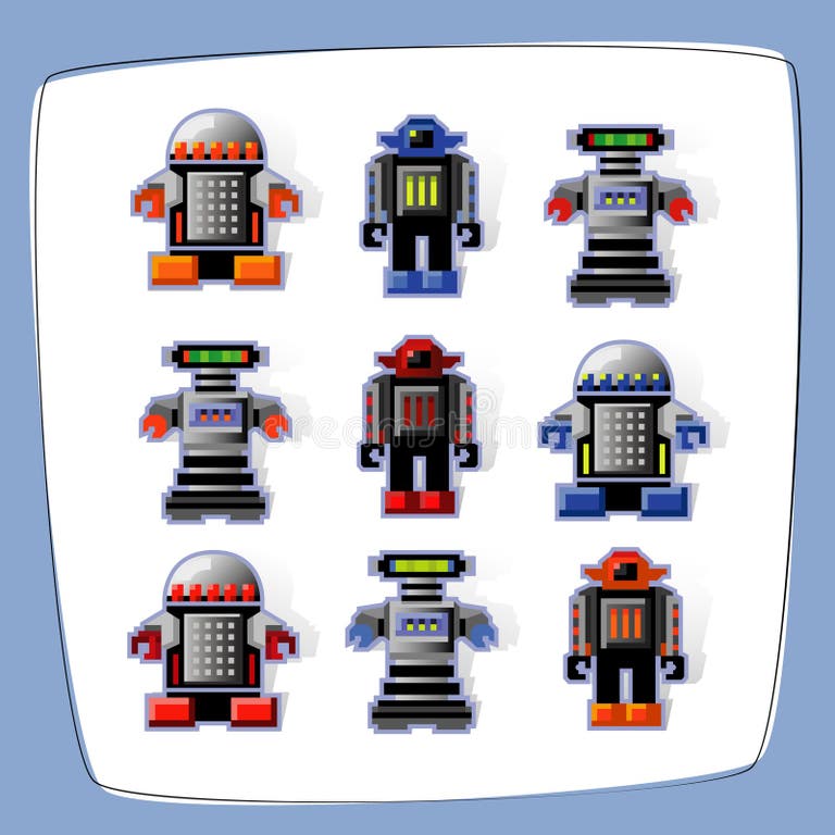 Vintage Pixel Art Robot Stock Illustrations – 758 Vintage Pixel Art ...