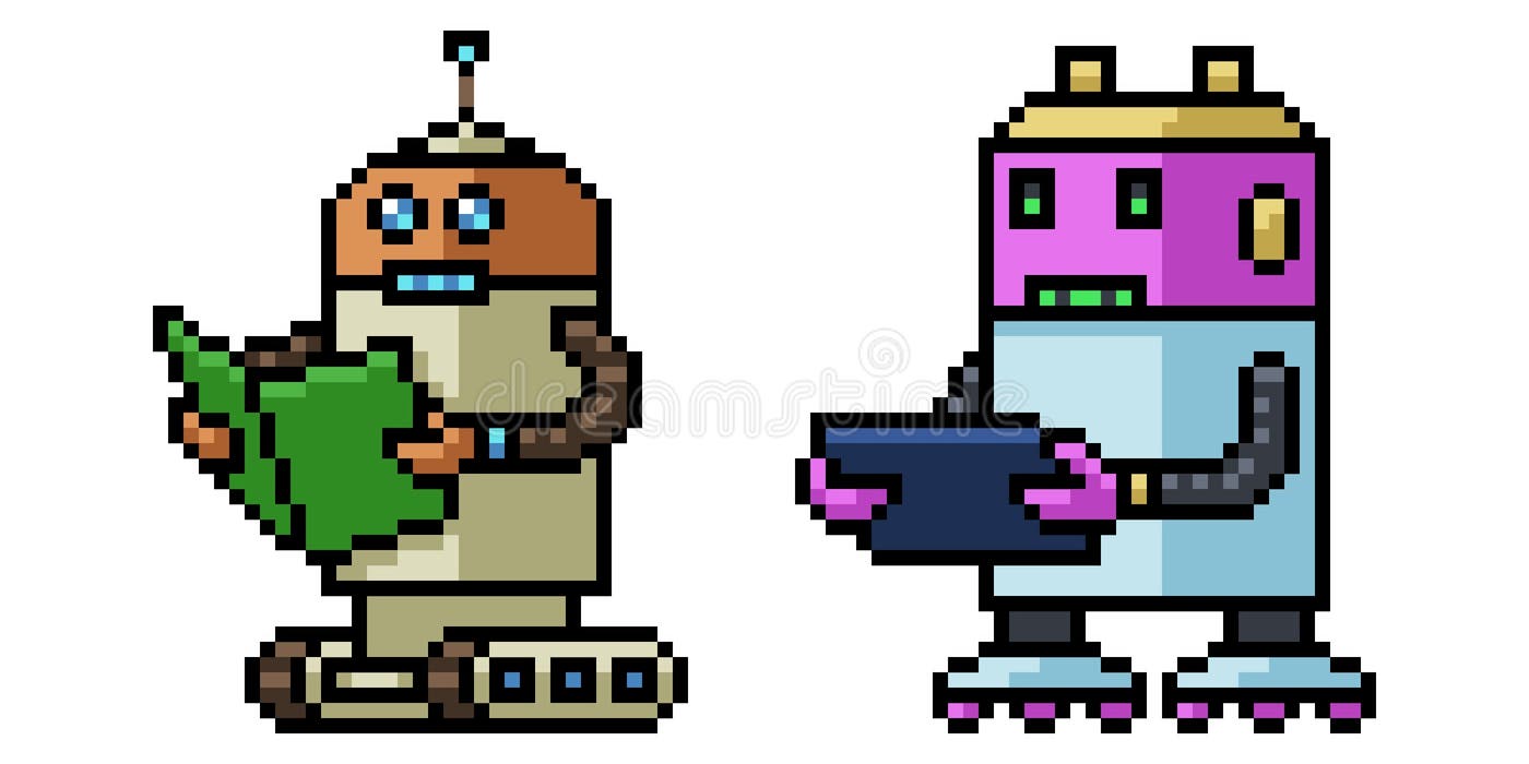 Wheel Robot Pixel Art Icon Stock Illustrations – 13 Wheel Robot Pixel ...