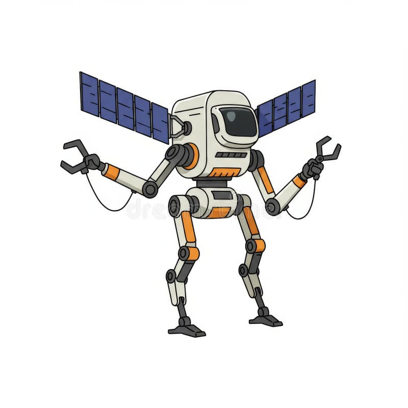 Pixel Art Robot with Solar Panels Stock Illustration - Illustration of ...