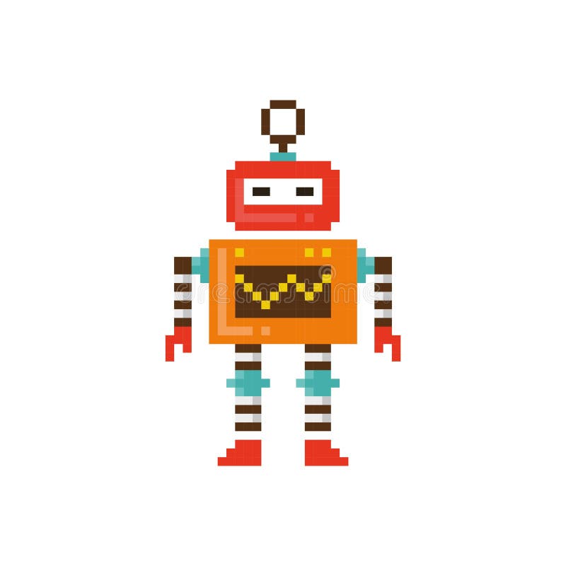 Pixel Art Robot. Vector Illustration Decorative Design Stock Vector ...