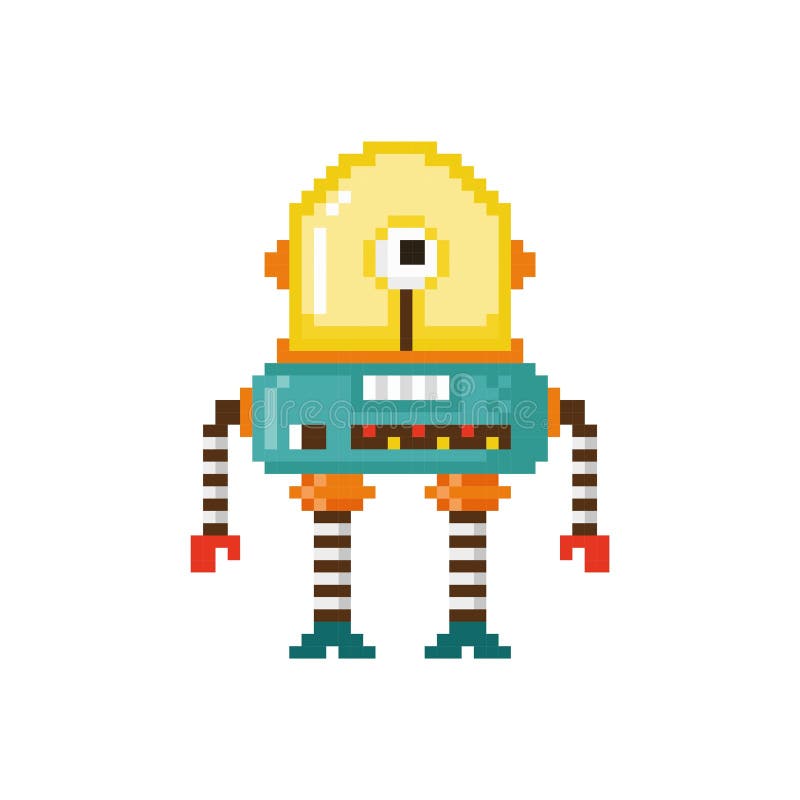 Pixel Art Robot. Vector Illustration Decorative Design Stock Vector ...