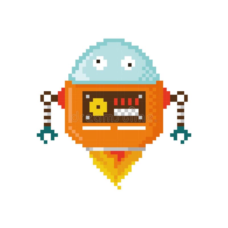 Pixel Art Robot. Vector Illustration Decorative Design Stock Vector ...