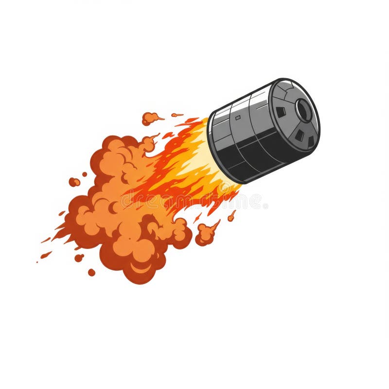 Pixel Art Rocket Launching with Fire and Smoke Stock Illustration ...