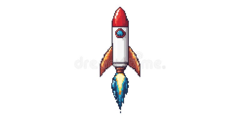 Pixel Art Rocket Launching Stock Illustrations – 203 Pixel Art Rocket ...