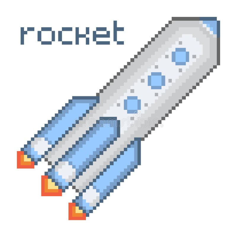 Pixel art rocket stock vector. Illustration of travel - 53644495 Pixel art rocket stock vector. Illustration of travel - 53644495
