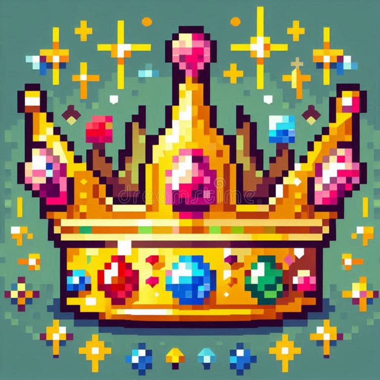 Pixel art royal crown stock illustration. Illustration of royal - 328102210