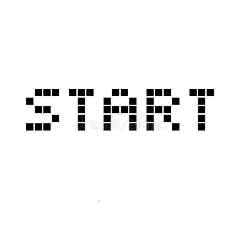Pixel art saying start stock photo. Image of mobile - 210155186