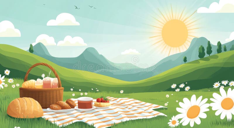 Pixel Art Scene Picnic Sunny Day Green Park Stock Photos - Free ...