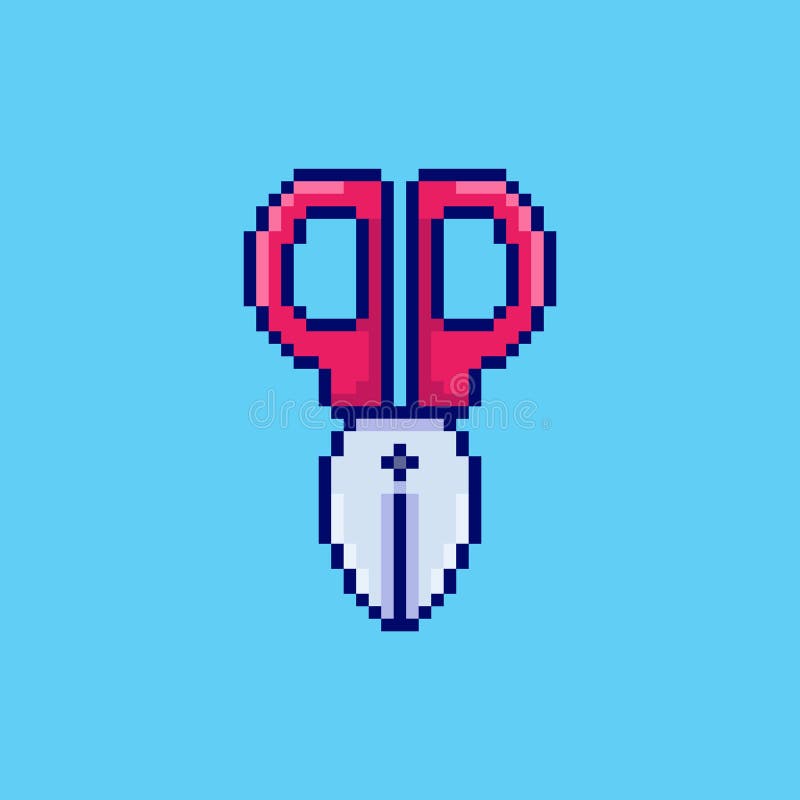 Pixel Art Scissors Game Asset Design Stock Vector - Illustration of ...