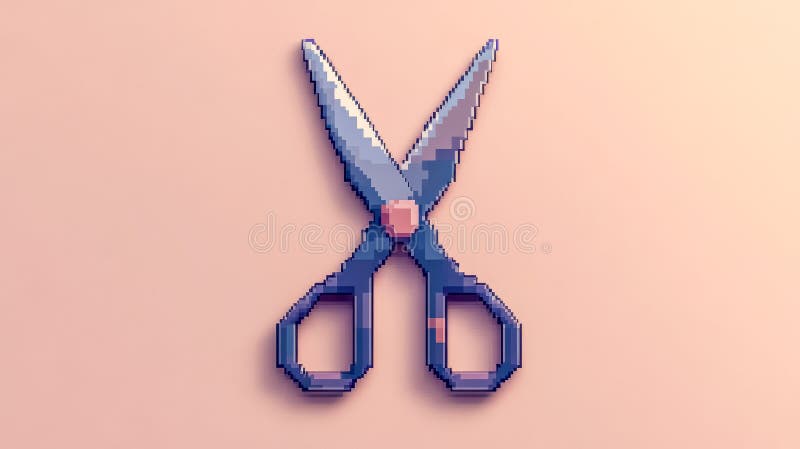 Pixel Art Scissors Lying on a Flat Surface Stock Photo - Image of ...