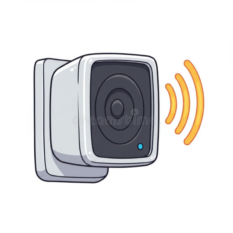 Pixel Art Security Camera with Wifi Signal Stock Illustration ...