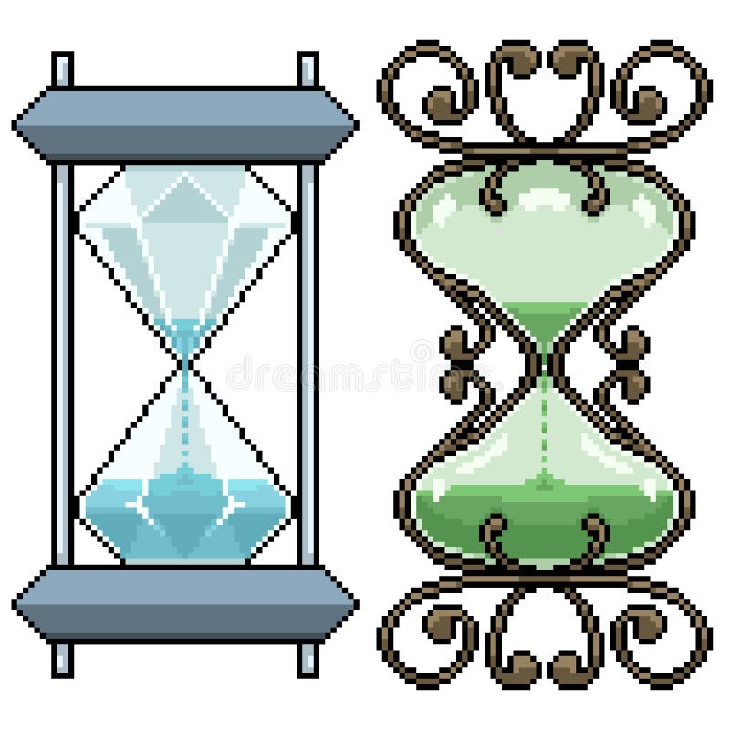 Pixel Art Isolated Hourglass Design Stock Vector - Illustration of cute ...