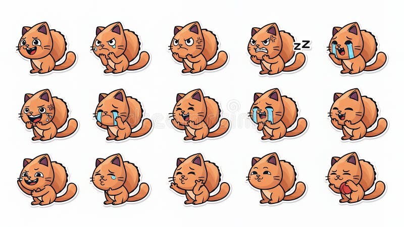 Animated Pixel Art Orange Cat Expressions Stock Illustrations – 11 ...
